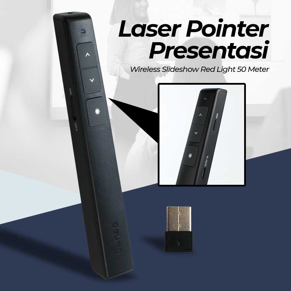Jual Deli Laser Pointer Presentasi Wireless Slideshow Red Light 50 ...
