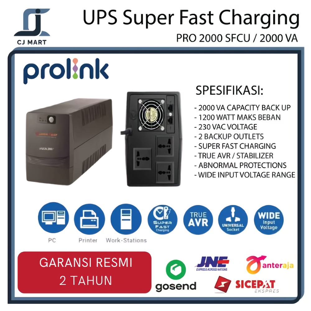 Jual UPS PROLiNK PRO2000SFCU Super Fast Charging Line Interactive UPS ...