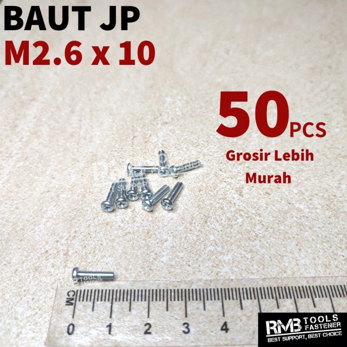 Jual BAUT JP M2.6x10 mm / SEKRUP SKRUP BAUT JP Pentol M2.6 x 10 Galavanis | Shopee Indonesia