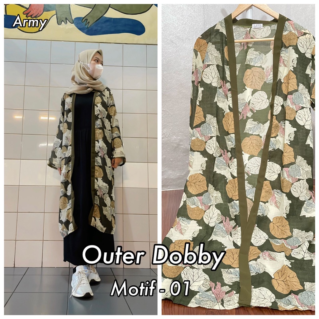 Jual Long Outer Dobby Atasan Wanita Muslim Motif By LIPA (Light Up Ur ...