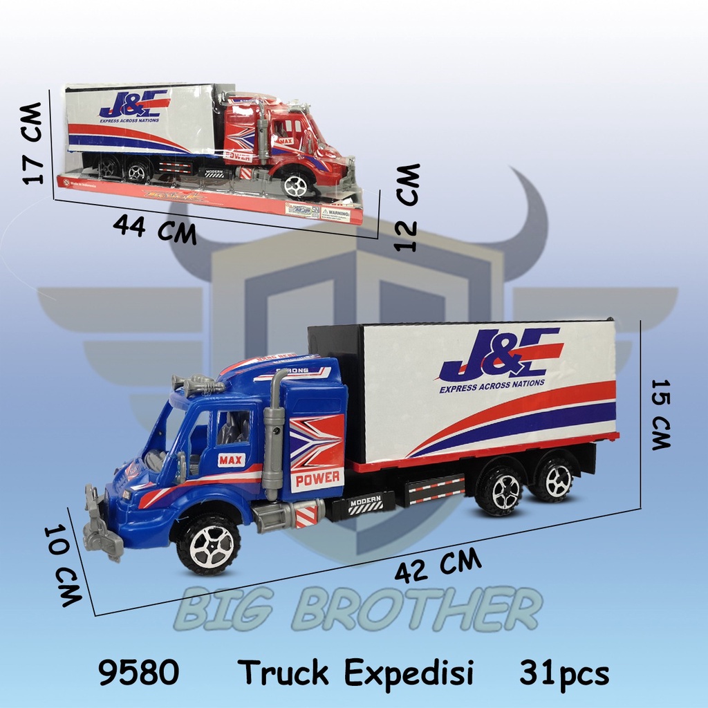 Jual 9580A Biru Truck Mainan Anak Mobil Mobilan Barang Box Kontener ...