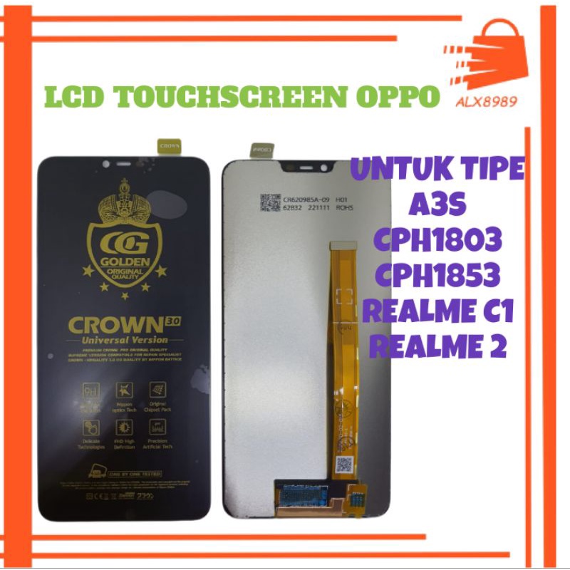 Jual LCD TOUCHSCREEN OPPO A3S / CHP1803 / CPH1853 / REALME C1 / REALME 2 Fullset Crown Original ...
