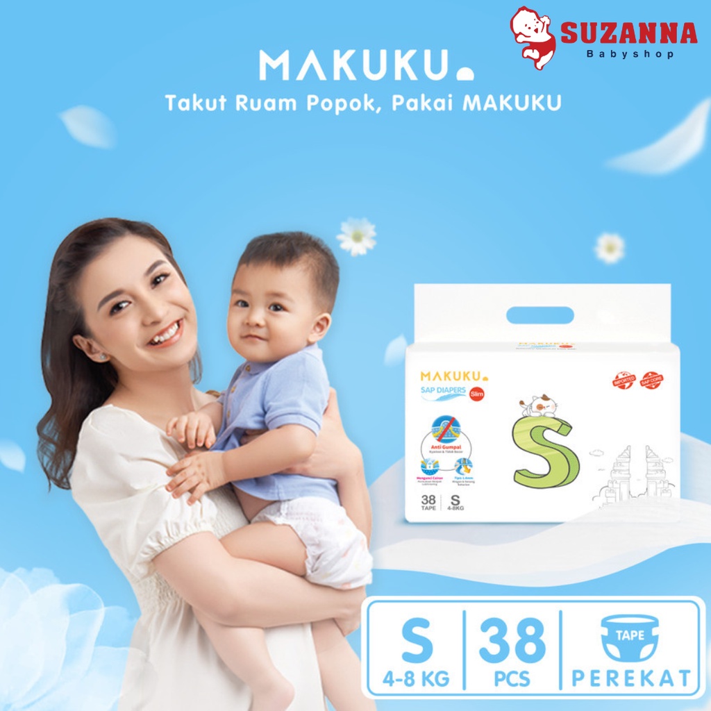Jual Makuku SAP Diapers Slim Tape S38 | Shopee Indonesia