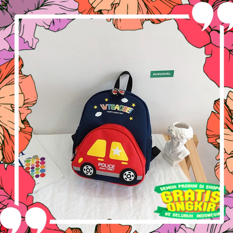 Jual Tas Ransel Anak Sekolah TK SD PAUD Motif Mobil Lucu Import/Tas Sekolah Anak Laki-laki TK SD ...