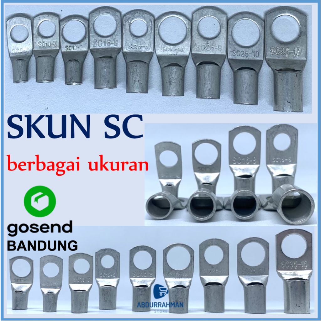 Jual Terminal Skun Kabel Cable Lug SC Lubang Baut 6-8-10-16-25-35 mm 6mm-8mm-10mm-16mm-25mm-35mm ...