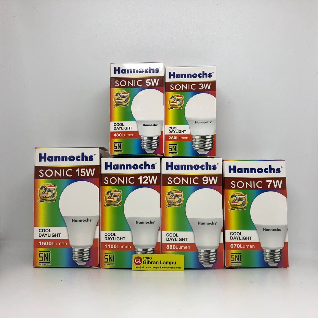 Jual Lampu LED Hannochs Sonic Watt Kecil 3w 5w 7w 9w 12w 15w - LED Bulb ...