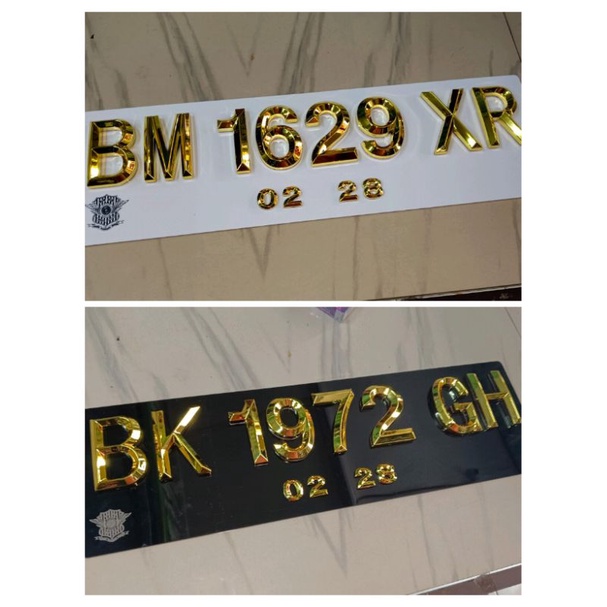 Jual plat mobil terbaru kuning mas kilat segilima lancip 7 cm | Shopee ...