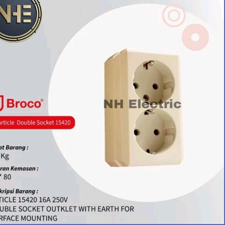 Jual Termurah Stop Kontak Terminal 2 Lubang 15420 Broco Double Socket ...