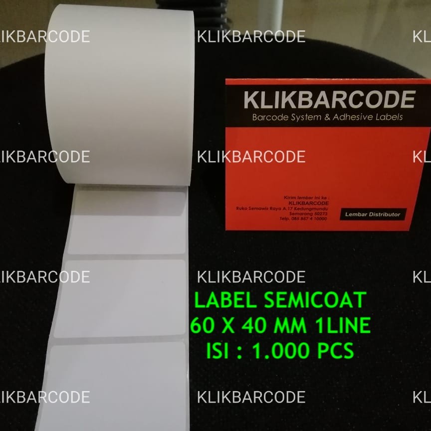 Jual STIKER LABEL BARCODE SEMICOATED 60 X 40 | 60X40 ISI 1000 PCS CORE ...