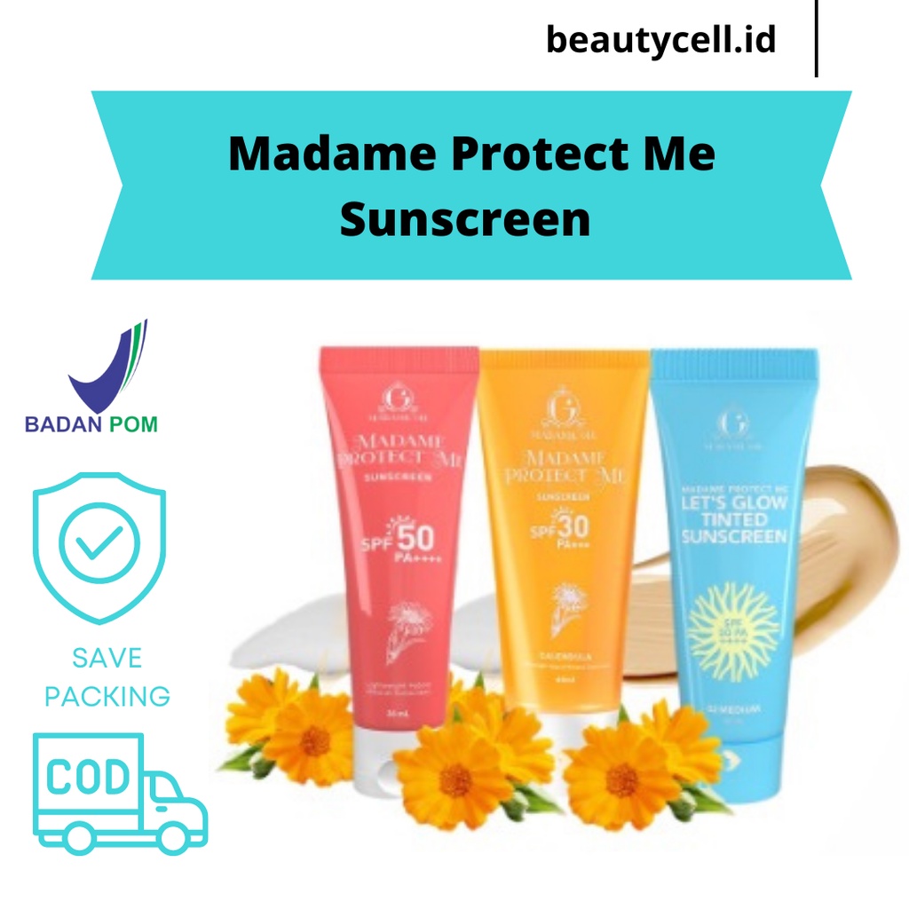 Jual MADAME GIE Madame Protect Me Sunscreen SPF 30 PA+++ Calendula 60ml | Let's Glow Tinted SPF ...