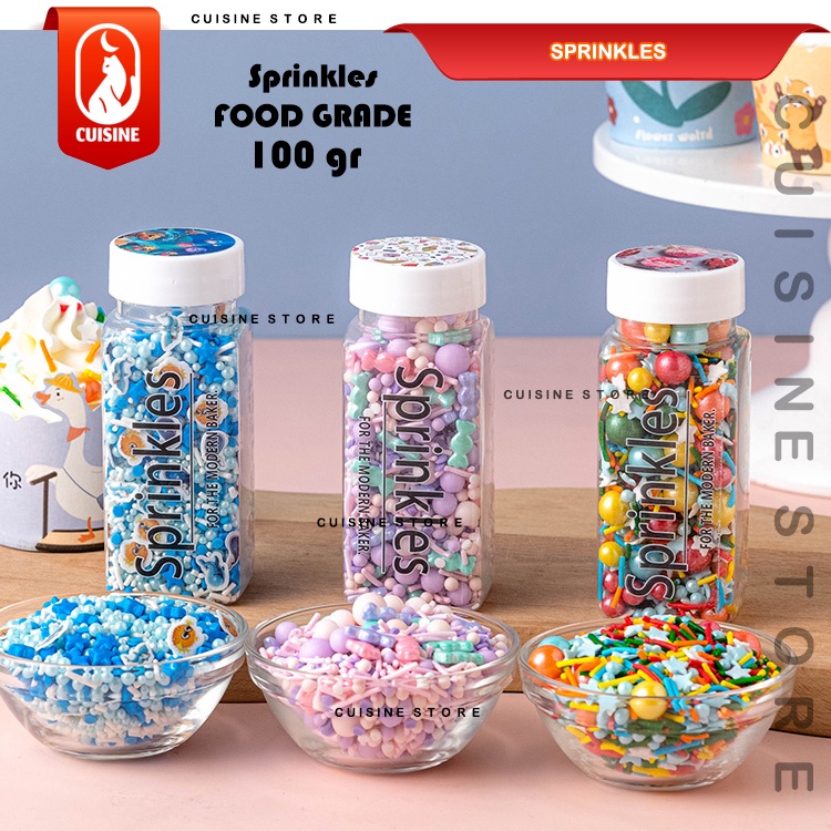 Jual 100 GR Edible SPRINKLE COLOURFUL Trimit Gula dekorasi kue Hiasan ...