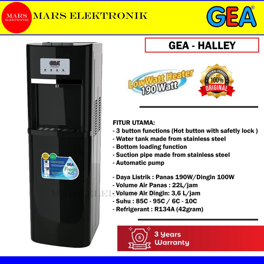 Jual DISPENSER GEA HALLEY - DISPENSER GALON BAWAH GEA HALLEY - READY ...