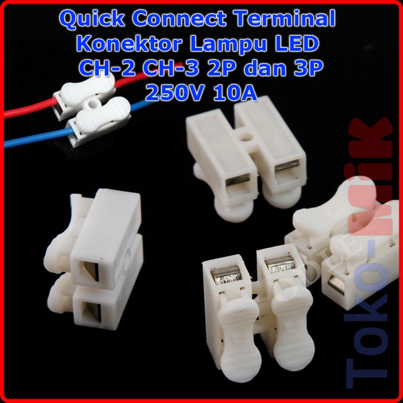 Jual Quick Connect Terminal Konektor Jepit Kabel Lampu LED CH-2/3 CH2 CH3 | Shopee Indonesia