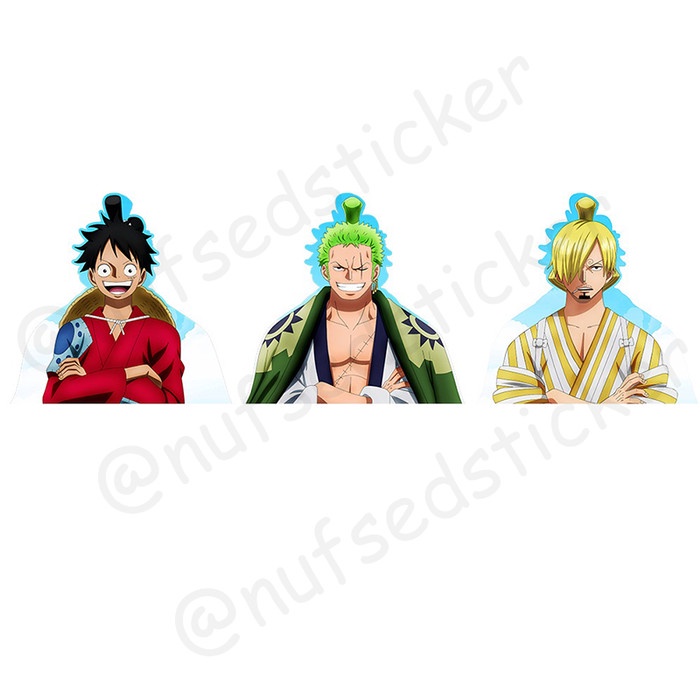Jual 3D Sticker - One Piece Wano Luffy Zoro Sanji | Shopee Indonesia