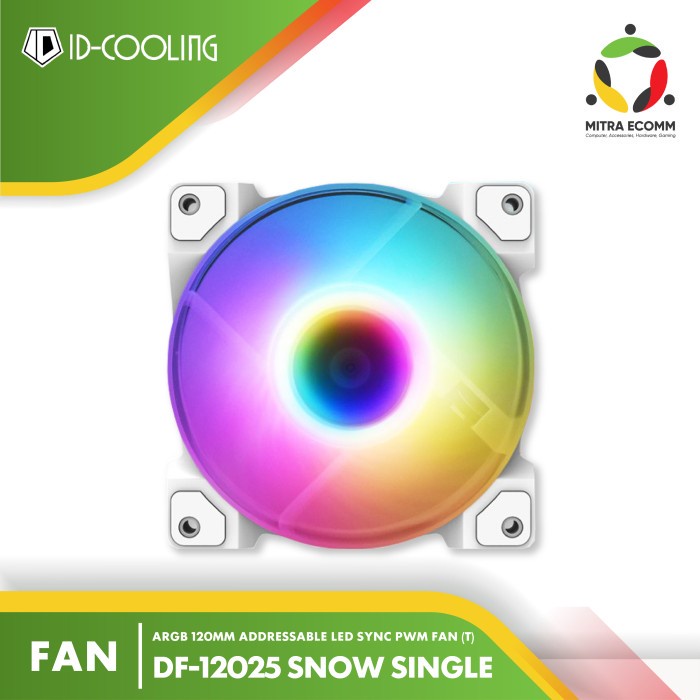 Jual Fan Casing ID-COOLING DF-12025 ARGB SNOW SINGLE Addressable Sync 120mm | Shopee Indonesia