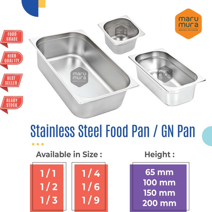 Jual Rak Dapur Marumura Gn Pan / Food Pan Stainless Steel Food ...