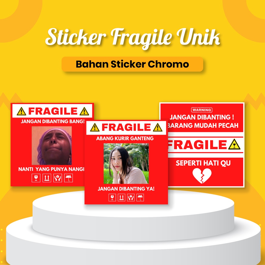 Jual stiker fragile barang pecah belah / stiker fragile unik lucu ...