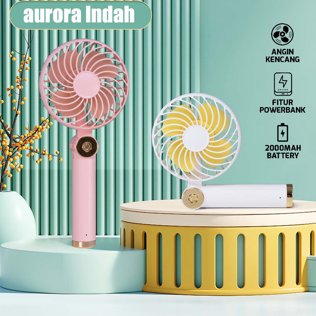 Jual Kipas Angin Mini Fan Portable 2000mAh usb Mini Fan Tangan Lipat ...