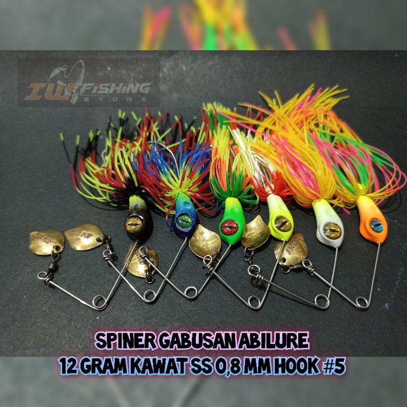 Jual Spiner Gabusan Abilure berat 12 gram Kawat ss 0,8 mm ukuran hook ...