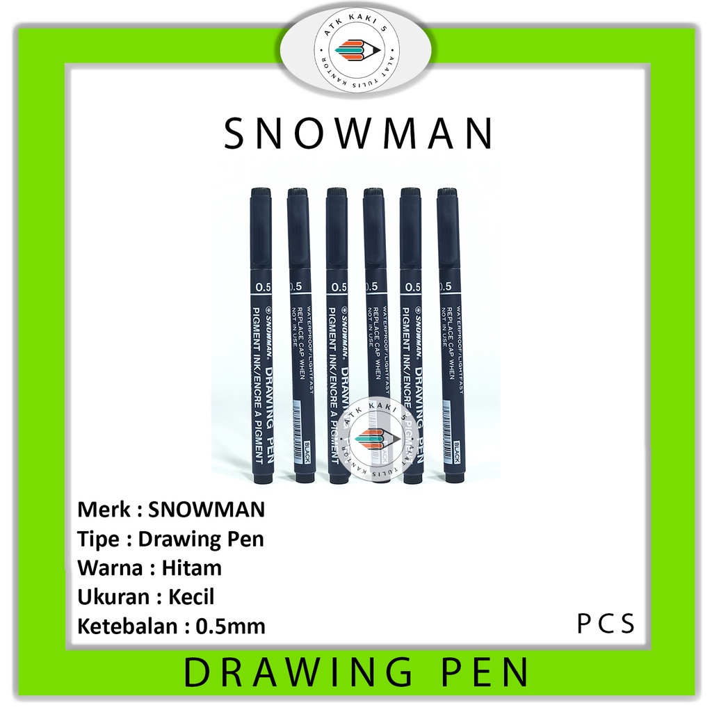 Jual Snowman - Drawing Pen 700 Hitam 0.5 - Pcs | Shopee Indonesia