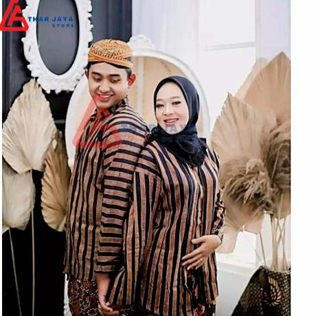 Jual ORIGINAL% BAJU COUPLE SURJAN KEBAYA LURIK BIRU BAJU LURIK ADAT ...