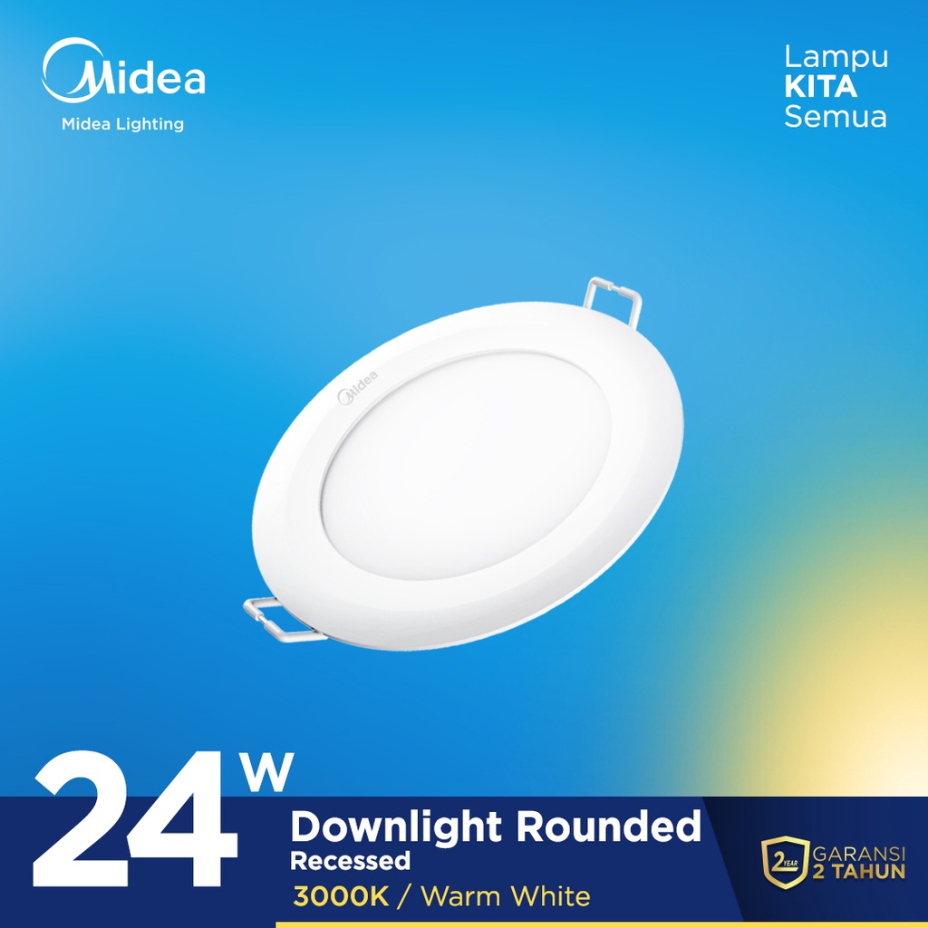 Jual Midea Lighting - Lampu LED Downlight 24 Watt 3000K 8 Inch -Warm ...