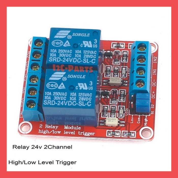 Jual Relay 24V 2 Channel Module High / Low Level Trigger Opto Isolation ...