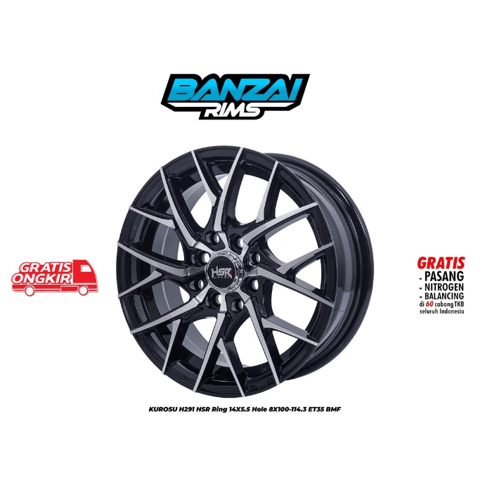 Jual velg mobil racing kurosu hsr ring 14 agya ayla brio calya datsun sigra karimun wuling air ...