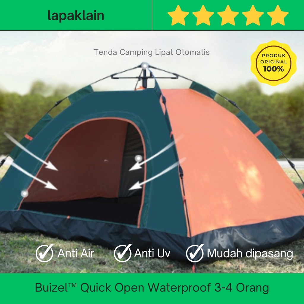 Jual Tenda Camping Lipat Otomatis Pop Up Portabel Anti Air & Angin 3-4 ...