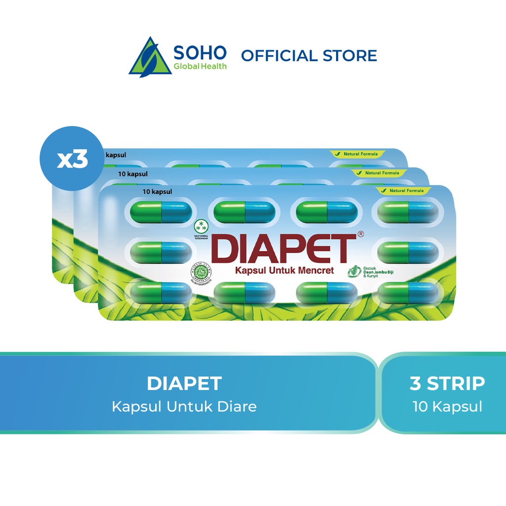 Jual Diapet Kapsul Untuk Mencret - 3 Strip @10 Kapsul | Shopee Indonesia