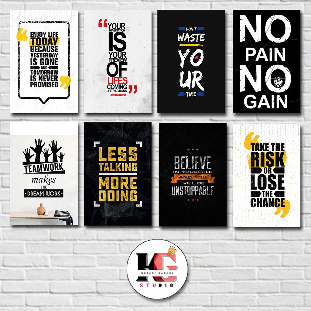 Jual Hiasan dinding wallpaper kata kata motivasi inspirasi poster kayu ...