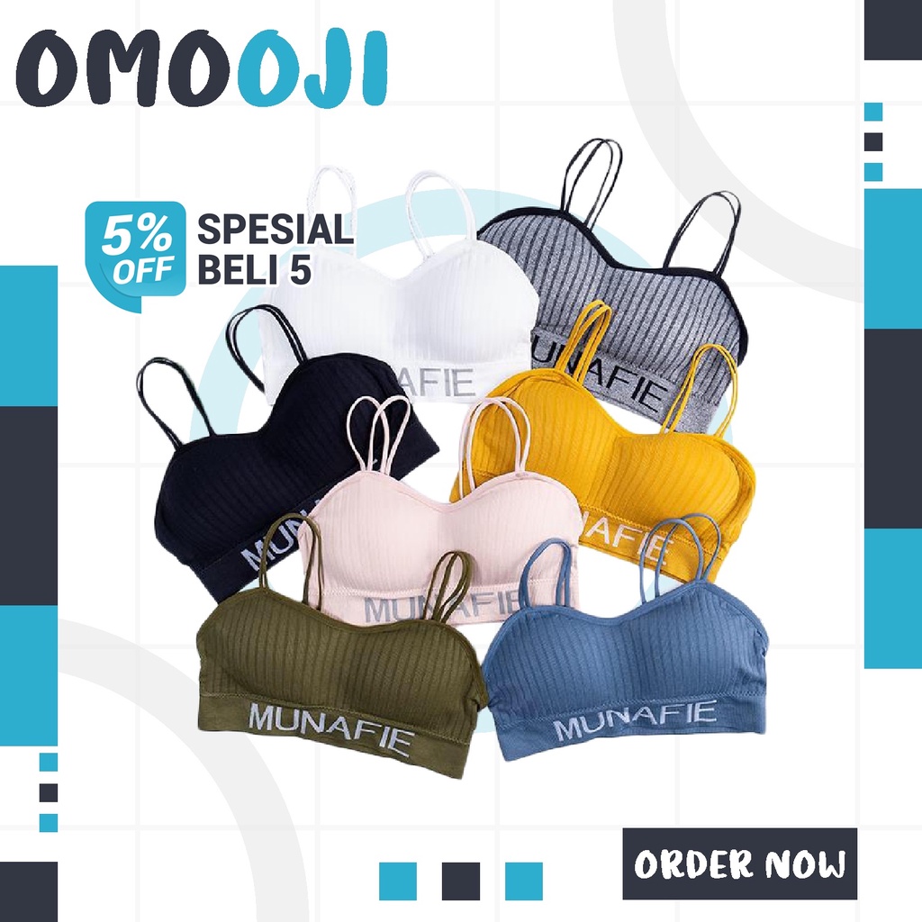 Jual Omooji - BRA MUNAFIE MOTIF GARIS BRA WANITA TANPA KAWAT PAKAIAN ...