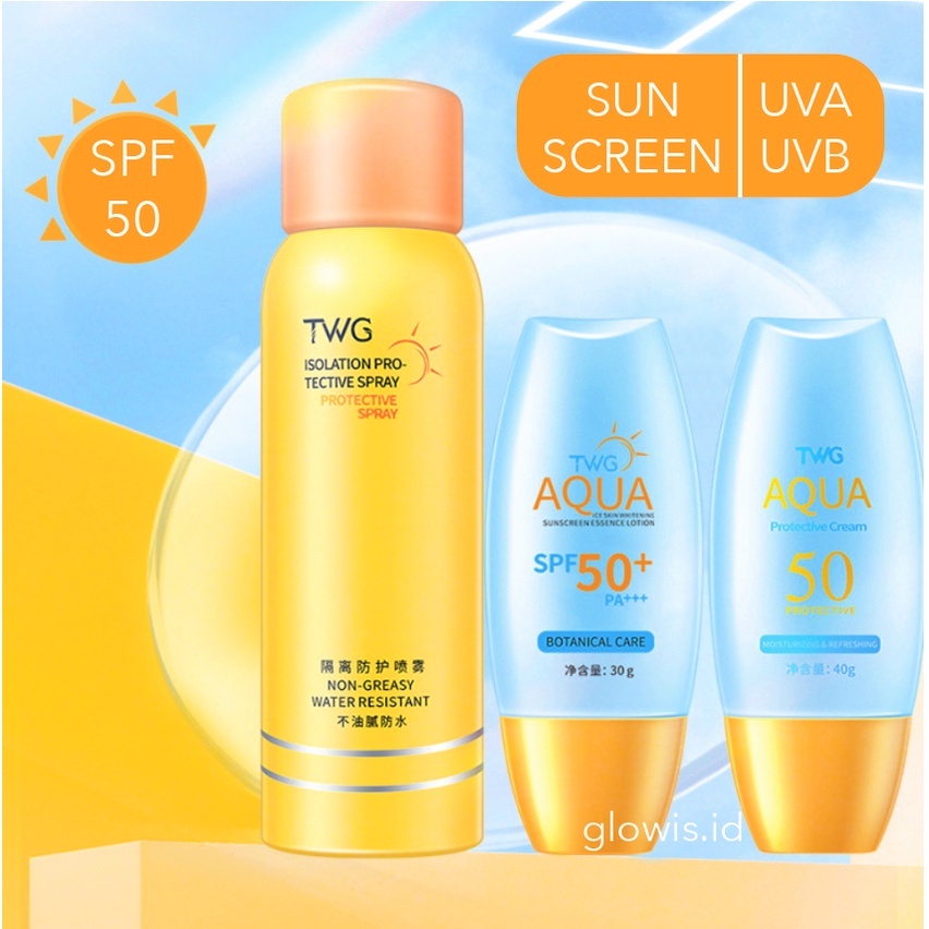 Jual TWG SPF 50 Sun Screen Spray // Lamella SunBlock PA ++ | Shopee Indonesia