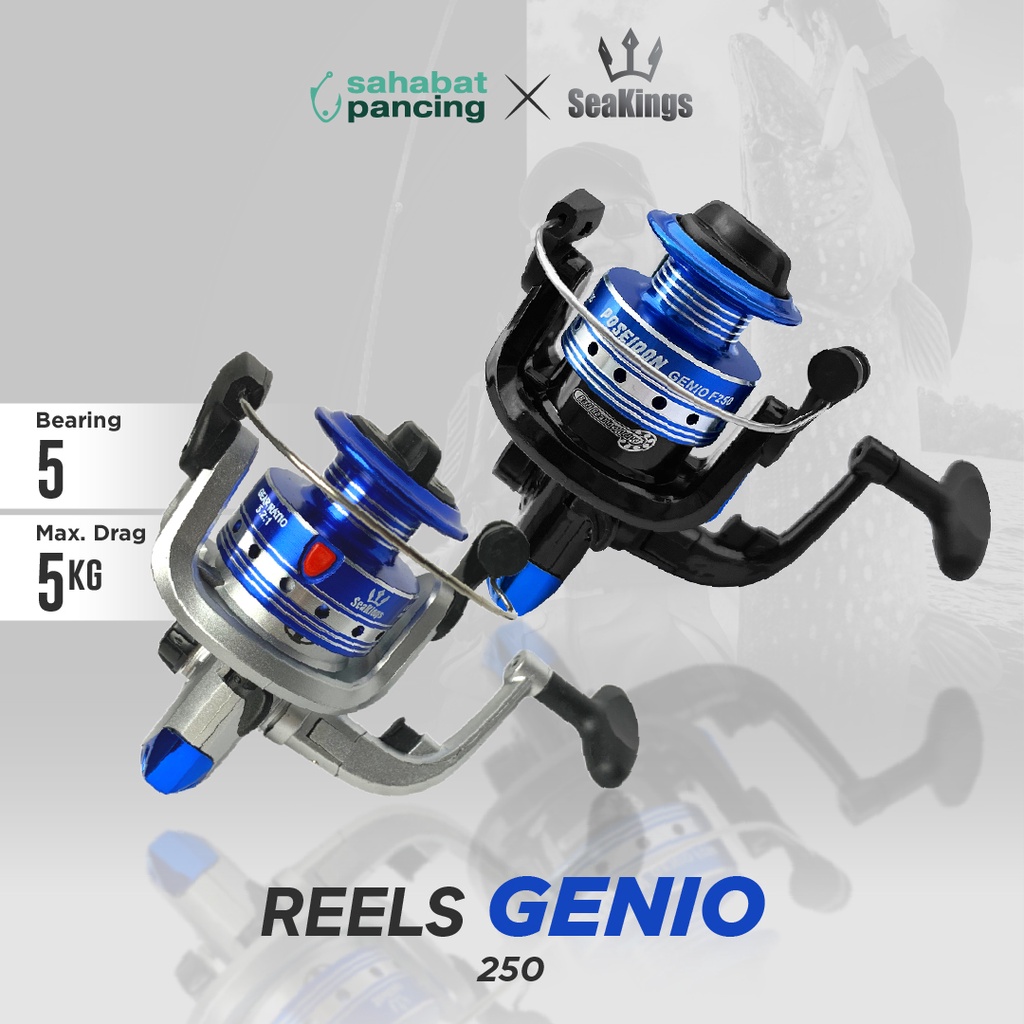 Jual REEL PANCING SEAKINGS GENIO F250 REEL PANCING TERMURAH SPOOL METAL ...