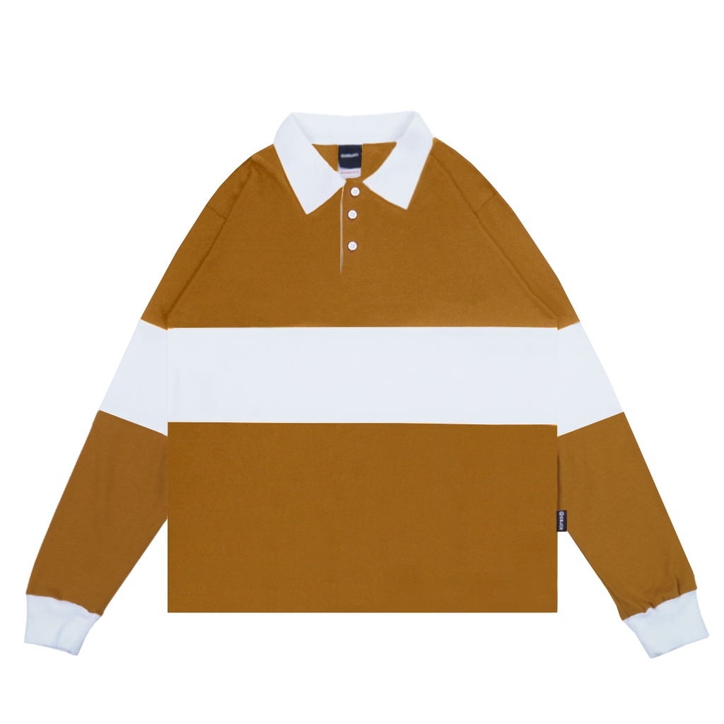Jual Dobujack Rugby Shirt Hooper White Brown Longsleeve | Shopee Indonesia