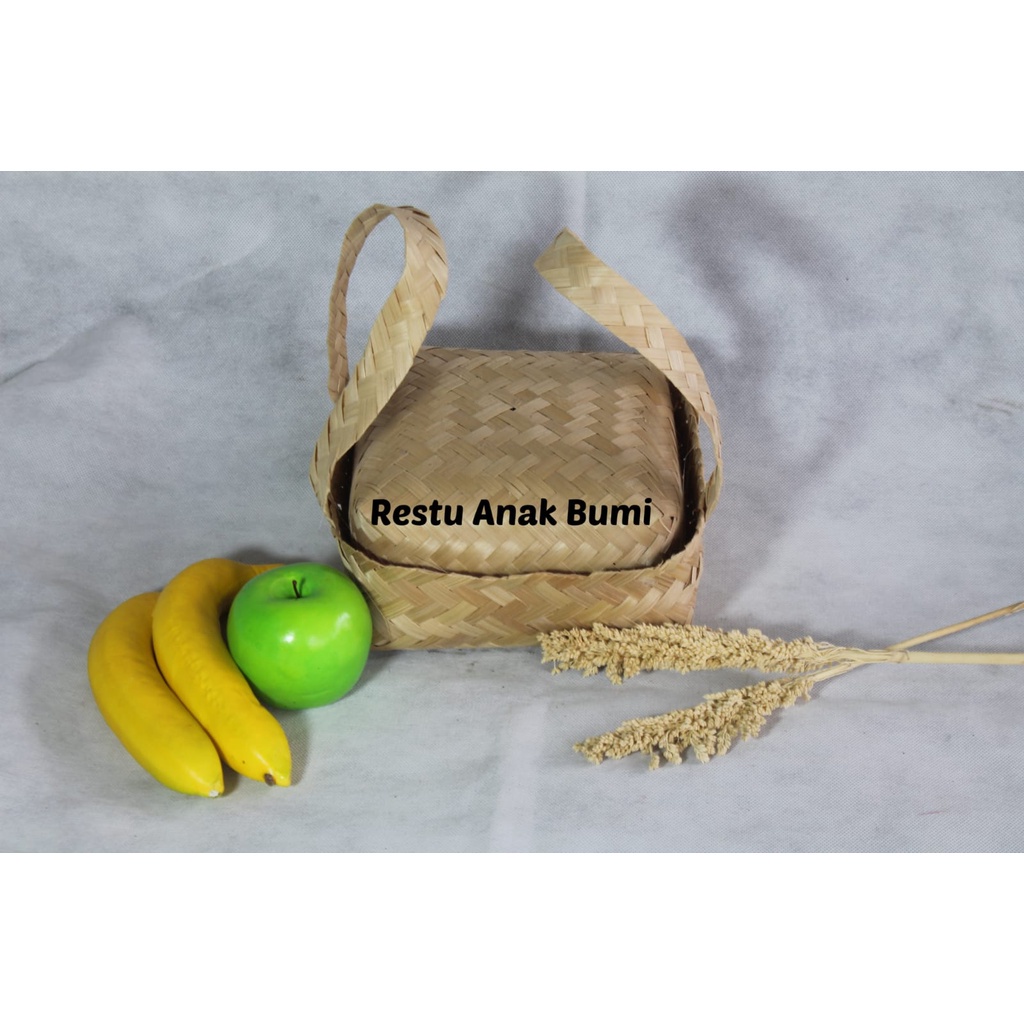 Jual (A094) Besek 2 Cangking 18cm | Food Box|Snack | Wadah Sokase Kue ...