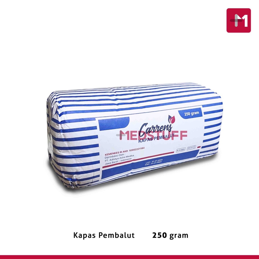 Jual Kapas Putih Carrens 250gram Kapas Pembalut Luka | Shopee Indonesia