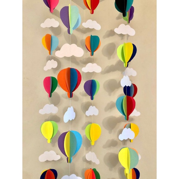 Jual Hiasan dinding origami gantung tema balon udara | Shopee Indonesia