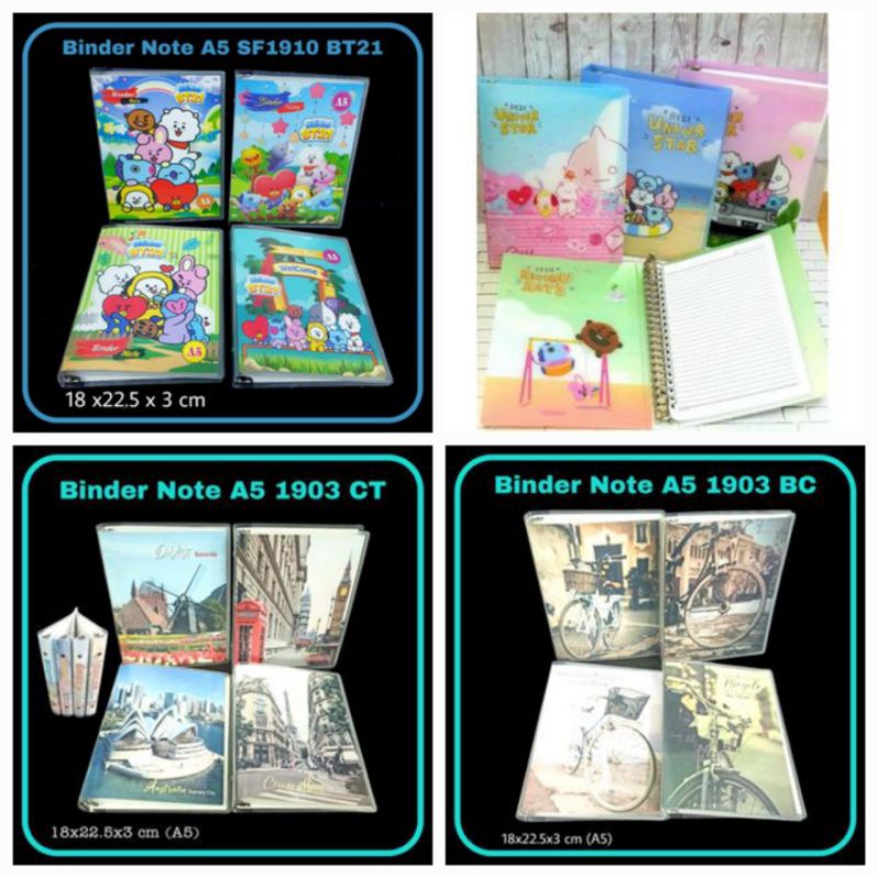 Jual Map Binder ukuran A5 / Map file 20 Lubang/ MOTIF karakter fancy ...