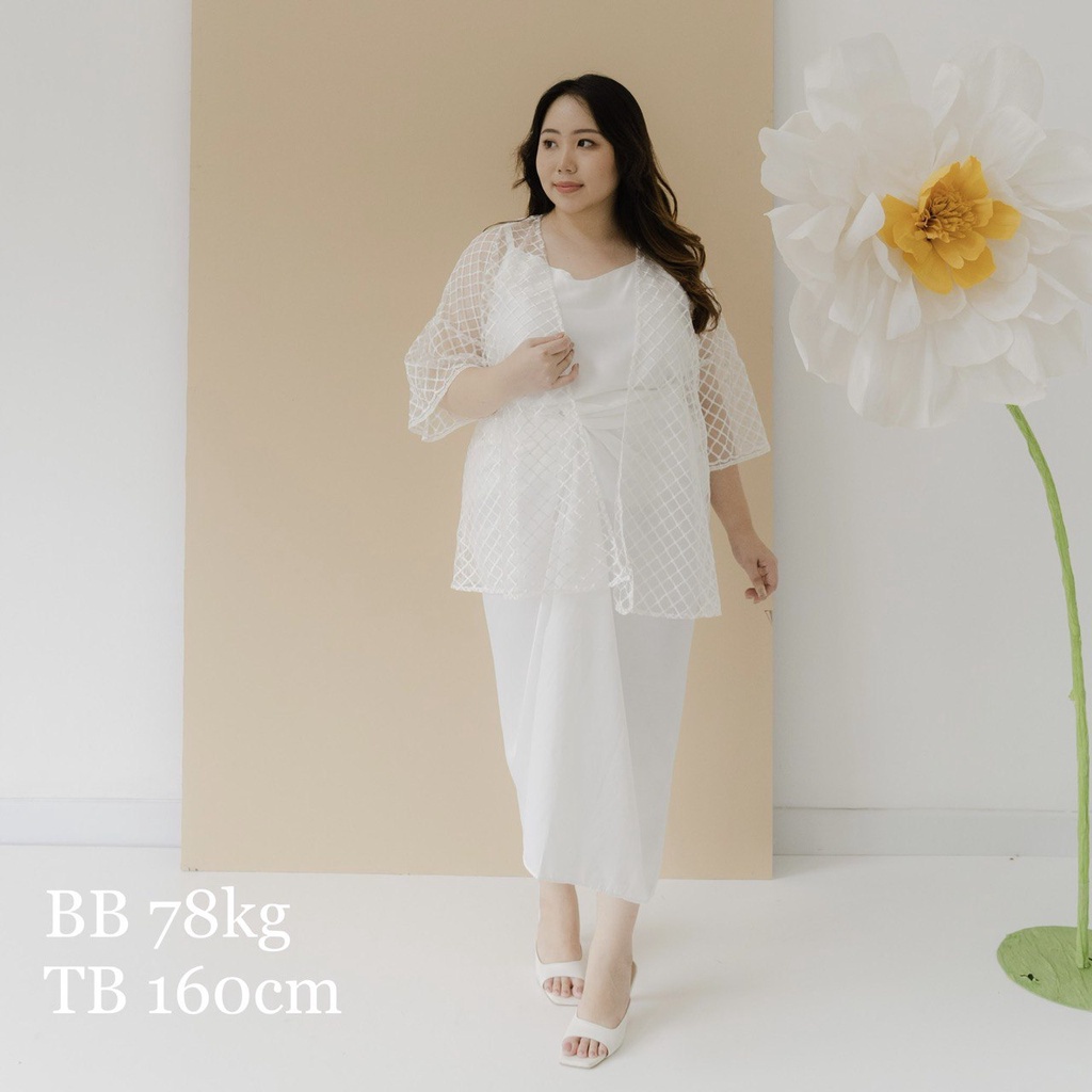 Jual RheiSized | Alexandria Set Big Size White |Baju Kondangan Setelan ...