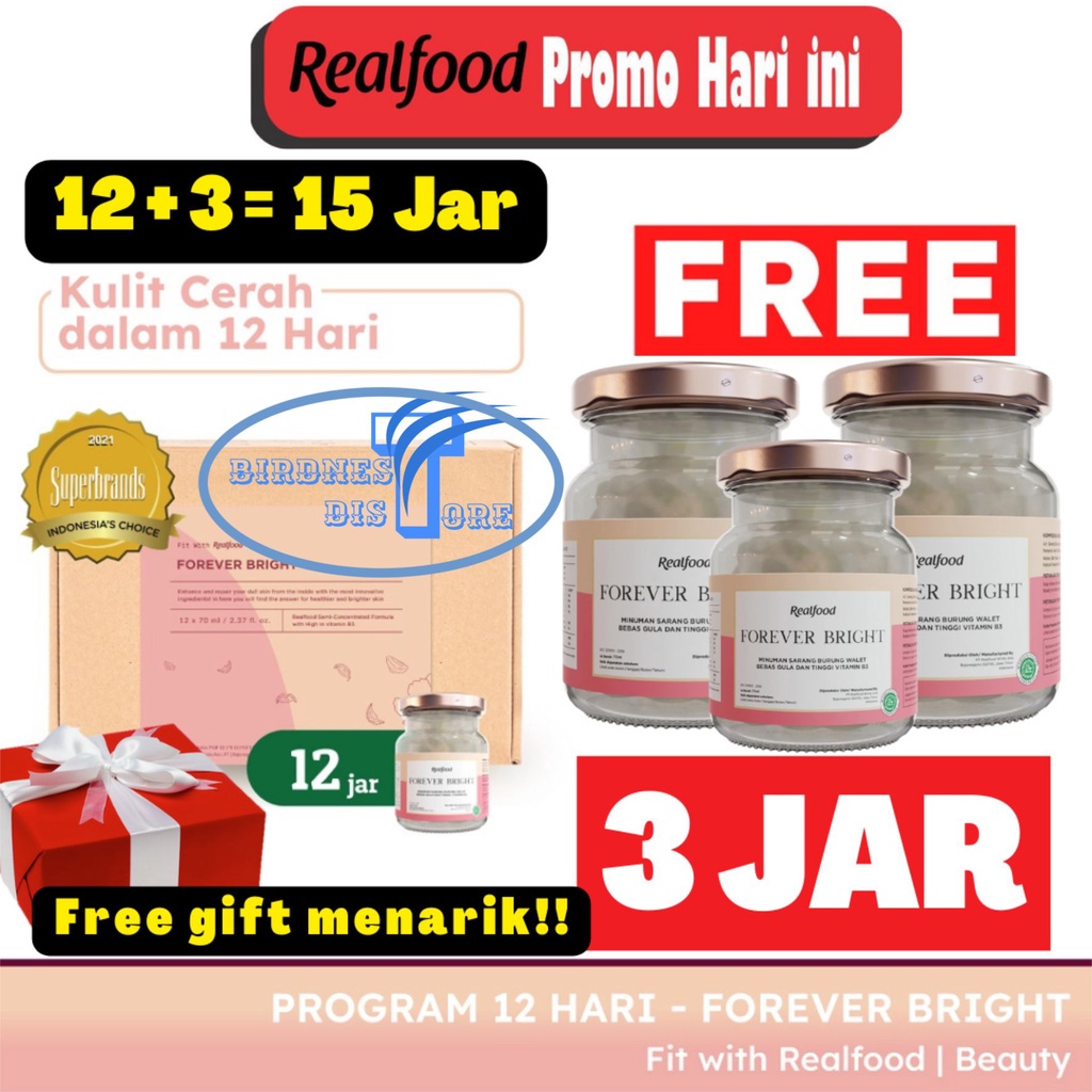 Jual Realfood Forever Bright Isi 12 Jar Free 3 Jar Ongkir Hemat ...