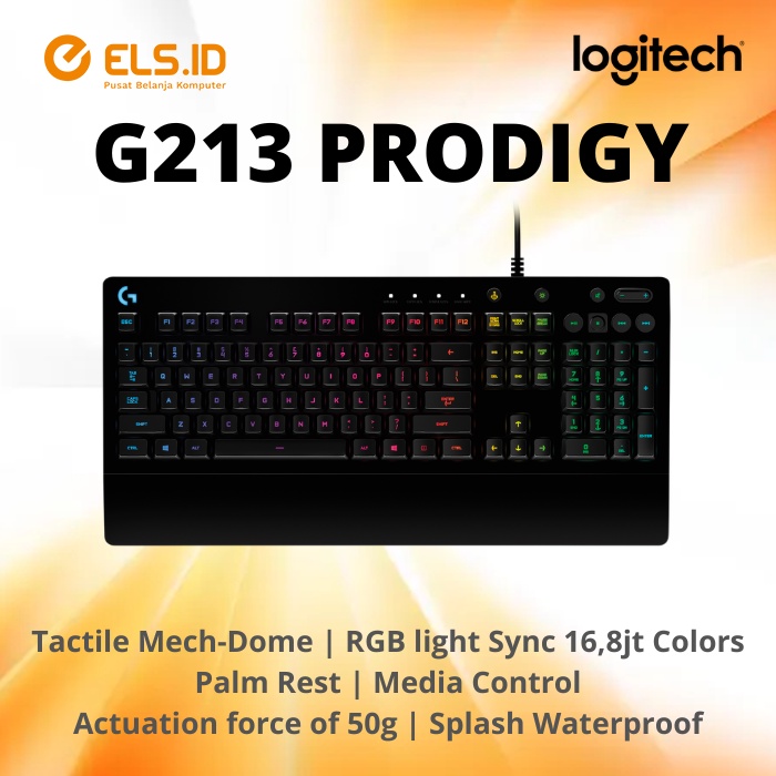 Jual Logitech G213 Prodigy Keyboard Gaming RGB Lighting & Anti Ghosting ...