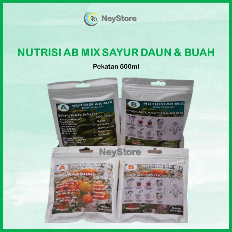 Jual Nutrisi Abmix AB Mix Sayur Daun Padat Hidroponik 500 Ml - Abmix ...