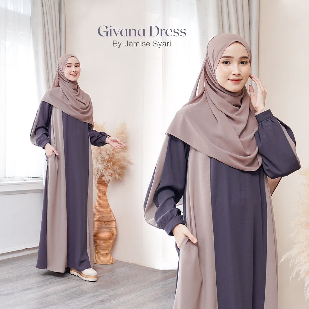 Jual Jamise | Givana Dress New Color - Abaya Basic 2 Warna | Gamis Lebaran | Shopee Indonesia