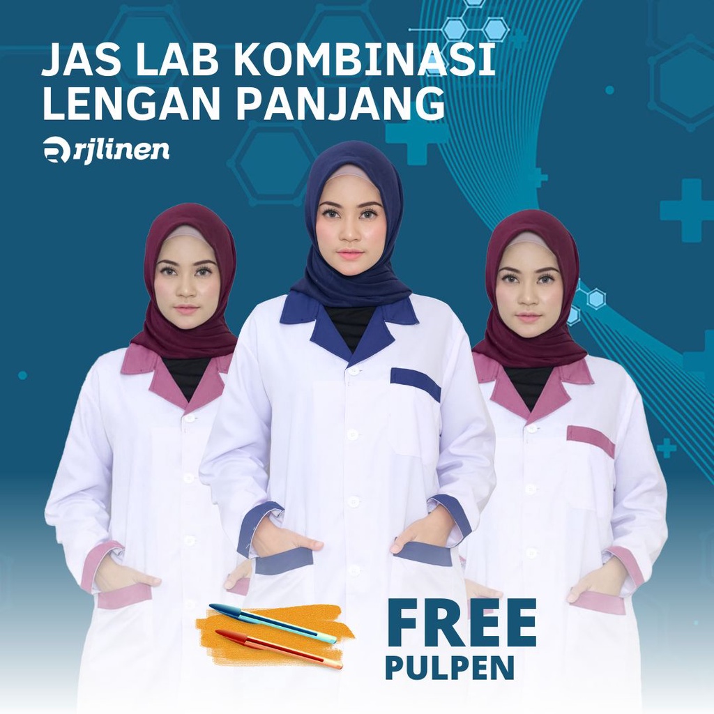 Jual JAS LAB / JAS LAB KOMBINASI LENGAN PANJANG / JAS LABORATORIUM ...