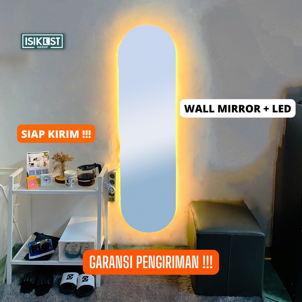 Jual WALL MIRROR + LED STRIP / KACA DINDING AESTHETIC / KACA FULL BODY ...