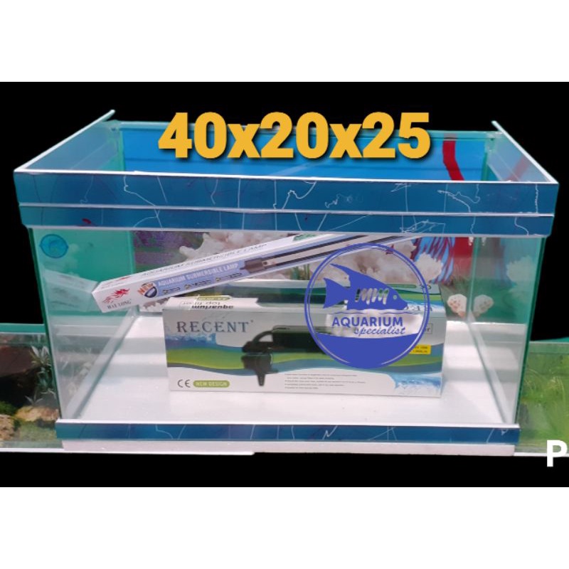 Jual Aquarium Jogja polos 40x25x25 atau paket 3in1 pengiriman gosend ...