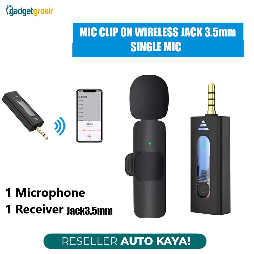 Jual Mic Clip On Wireless Jack Aux 3.5mm 2.4Ghz Noice Reduction for ...