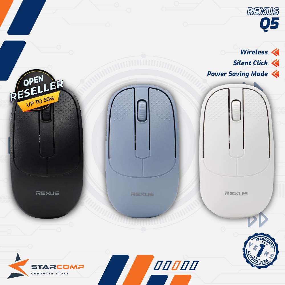 Jual Rexus Q5 Mouse Office Wireless 2,4Ghz Garansi Resmi | Shopee Indonesia
