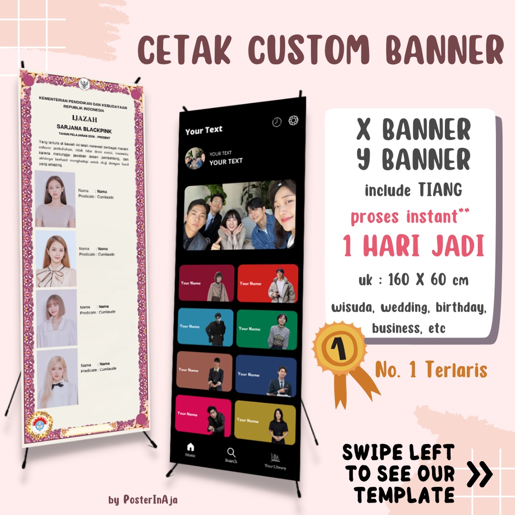 Jual Cetak Print Custom X Banner Y Banner Flexi Korcin FREE DESIGN ...